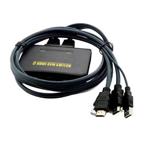 2 พอร์ต Hdmi Kvm Switch เมาส์คีย์บอร์ด Splitter กล่อง Hdmi และสาย Usb สนับสนุน 4k×2k 30hz