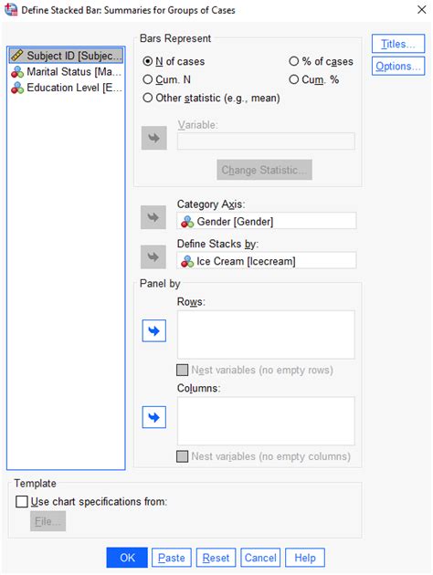 How To Create A Stacked Bar Chart In Spss Ez Spss Tutorials