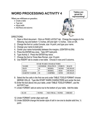 Icdl Word Processing Teaching Resources
