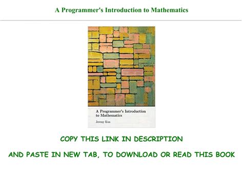 Pdf Online A Programmers Introduction To Mathematics Full Online