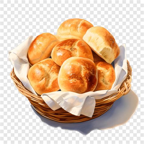 9 Png Bread Clipart Fresh Buns Basket Images Watercolor Clip Art