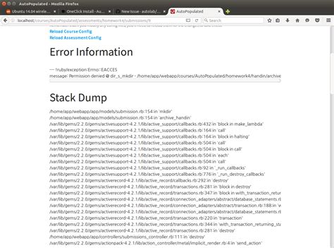 Ruby Exception Errno Eacces Issue Autolab Autolab Github