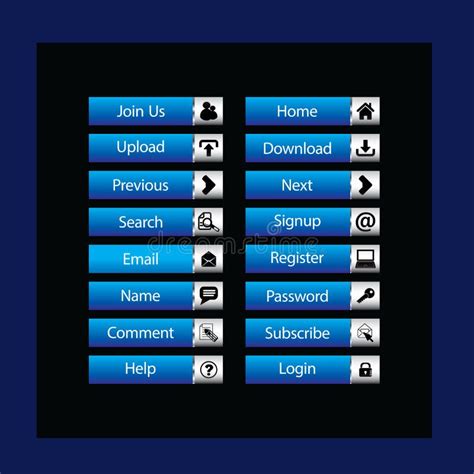 Web Design Buttons Theme Stock Illustration Illustration Of Control