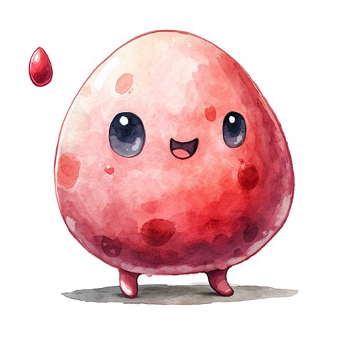 Red Watercolor Cute Blob Clipart Calacula