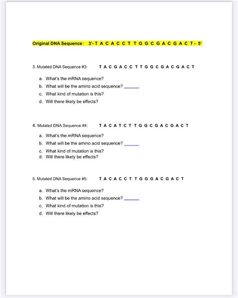 Solved Original Dna Sequence 3 T Acaccttggcgacgac T 5 3