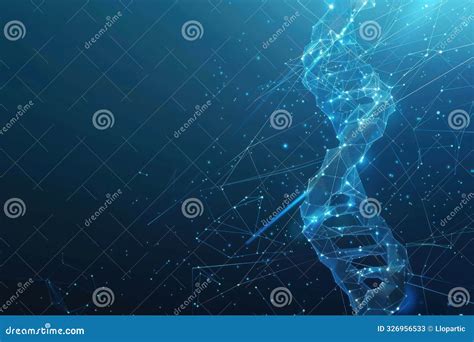A Digital Representation Of Dna With Glowing Blue Strands Illustrating