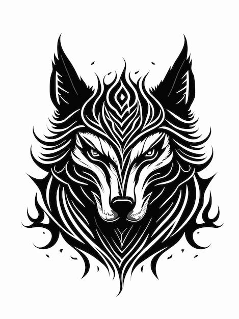 터 부족 ⁇ 대 머리 실루 ⁇ 신화 로고 단색 디자인 스타일 예술 작품 일러스트레이션 프리미엄 벡터