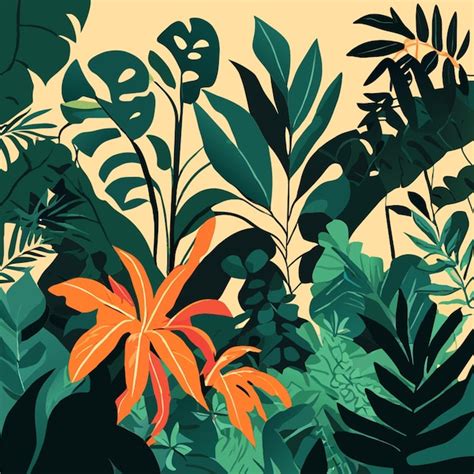 Premium Vector Tropical Plants Vector Illustration Flat 2