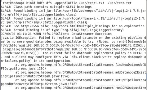 Hdfs使用appendtofile报错warn Hdfsdfsclient Datastreamer Exception