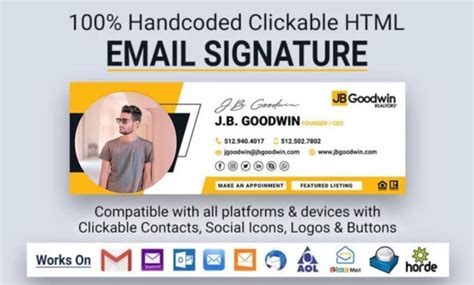 create html email signature clickable email signature by