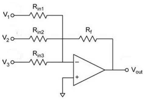 adder circuit using 741 op amp