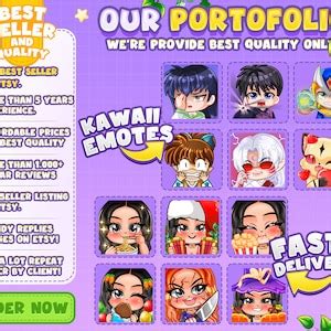 6x Custom Emotes Emojis Sub Emotes For Twitch Youtube Disocrd Or Facebook Cute Emotes