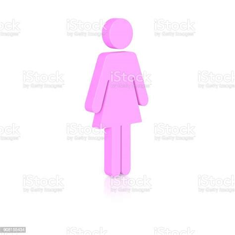 리플렉션 사용 하 여 표시 되지 않은 밝은 배경에 분홍색 여자 기호를 절연 3차원 형태에 대한 스톡 사진 및 기타 이미지 3