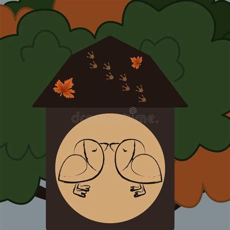 Vector Illustration Of A Tree House Bird House Bird Love Stock Vector Illustration Of