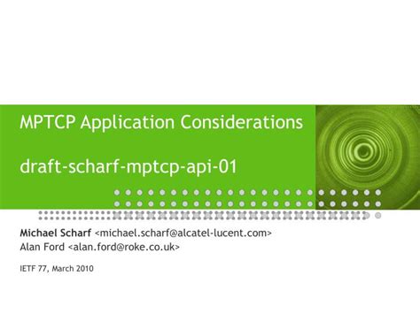 PPT MPTCP Application Considerations Draft Scharf Mptcp Api PowerPoint Presentation ID