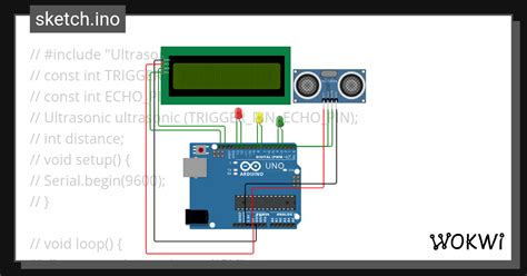 Sensor Jarak Wokwi Esp32 Stm32 Arduino Simulator