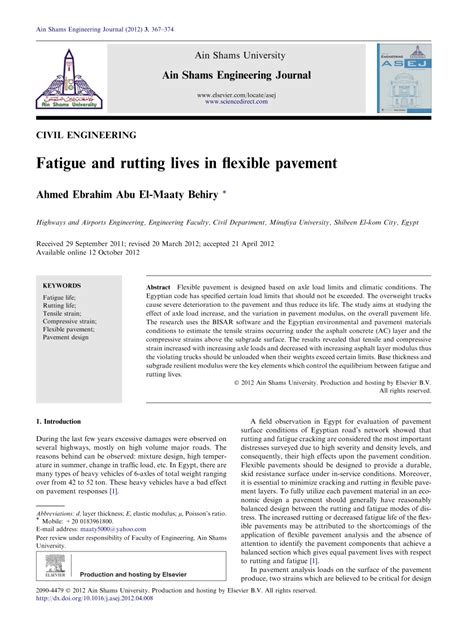 Pdf Fatigue And Rutting Lives In Flexible Pavement