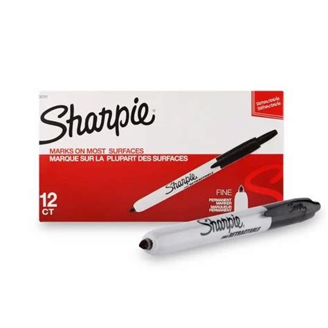 Plastic Sharpie Retractable Black Permanent Marker With Fine Tip Pack Of 12 At ₹ 1095 Pack In