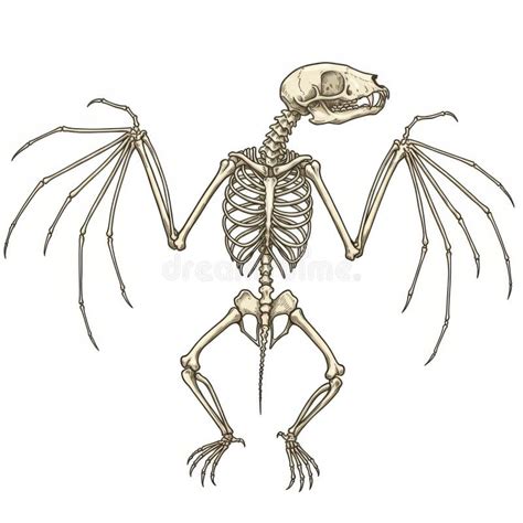 Bat Skeleton Illustration Detailed Anatomical Drawing Stock Illustration Illustration Of