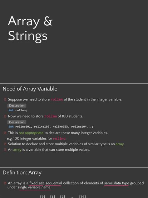 Array And String Pdf Data Type Computer Data
