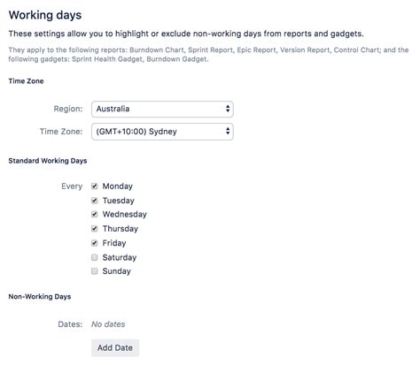 Configuring Working Days Jira Software Data Center 111 Atlassian Documentation