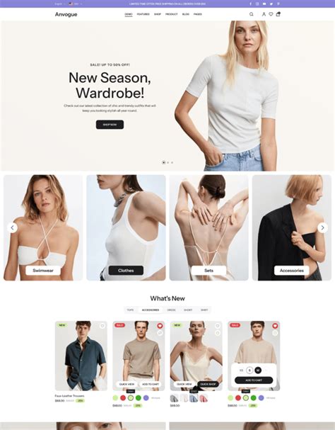 anvogue multipurpose ecommerce react nextjs site templates landing page templates ft clean