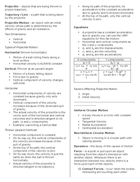 Physics Reviewer Physics Eeviewer Projectile Objects That Are Being Thrown To Project