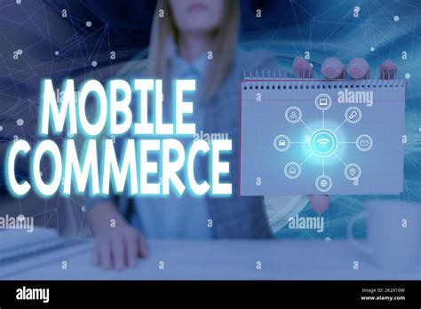 Handwriting Text Mobile Commerce Conceptual Photo Using Mobile Phone