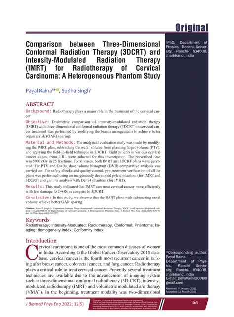 Pdf Comparison Between Three Dimensional Conformal Radiation Therapy 3dcrt And Intensity