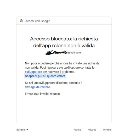 rclone proxmox gdrive error 400 invalid request help and support