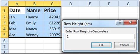 How To Set Cell Size In Cm Centimeters In Excel