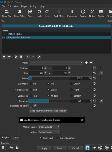 Cant Use Motion Tracking With The Size Position And Rotate Filter Bug Shotcut Forum
