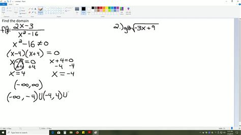 Precalculus Chapter 1 2 Domain Youtube
