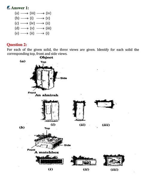 Mp Board Solution Class 8 Th Math Chapter 10 Visualizing Solid Shapes