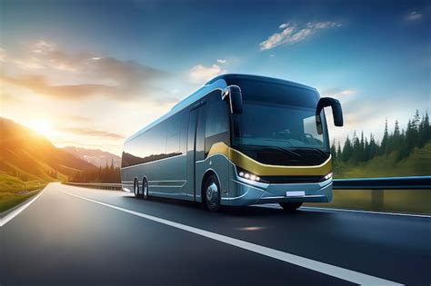 Buses Running On Suburban Highways Ai Technology Generated Image Premium Ai Generated Image