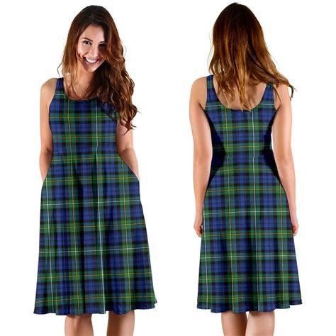 Scottish Campbell Argyll Ancient Clan Tartan Women Midi Dress