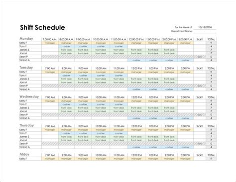 Work Back Schedule Template Excel Resume Examples In Employee Schedule Format — Db