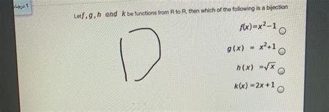 solved 1 درجاد letf 9 h and k be functions from r to r
