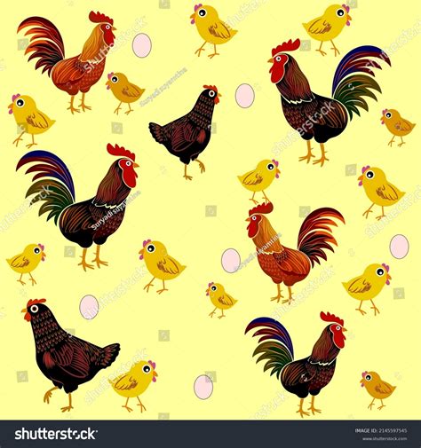 Chicken Hen Rooster Illustration Poultry Farm 库存矢量图（免版税）2145597545