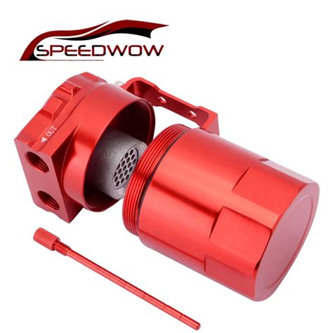 Speedwow 자동차 오일 캐치 탱크 캔 300ml 알루미늄 배플 저수지 범용 오일 캐치 탱크 캔연료 탱크