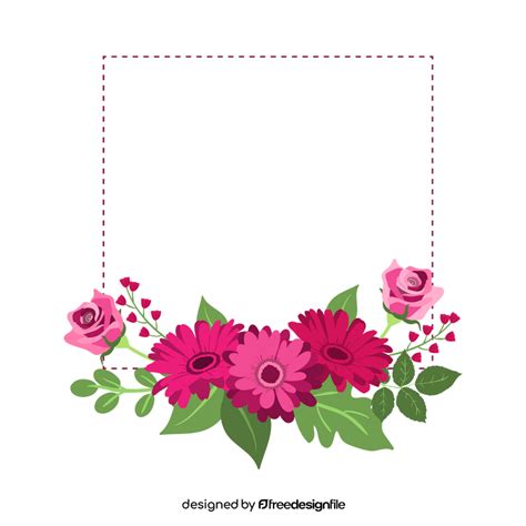 Bright Pink Flower Border Clipart Floral Frame Images