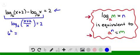 solved solve each equation log6 x 2 log6 x 2