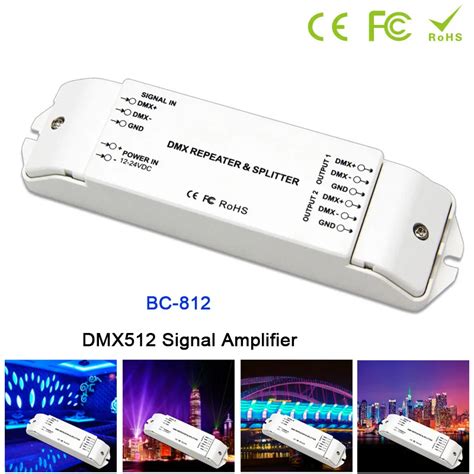 BC DMX Power Amplifier To Channel Output DMX Power Splitter DMX Led Controller DC V V