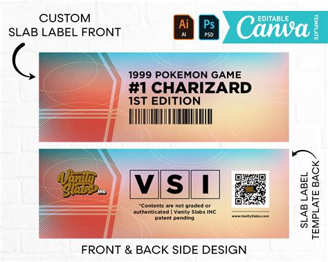 Custom Sports Label Design Premium Style Label Label Design For Card Slab Editable Label For