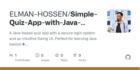 Github Elman Hossensimple Quiz App With Java Swing Ui And Login System A Java Based Quiz App