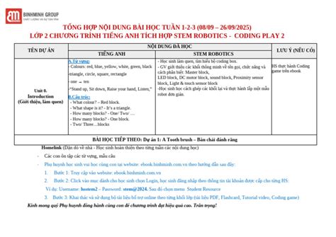 K2 Ta Stem Tổng Hợp Nội Dung Bài Học Tuần 1 2 3 Pdf
