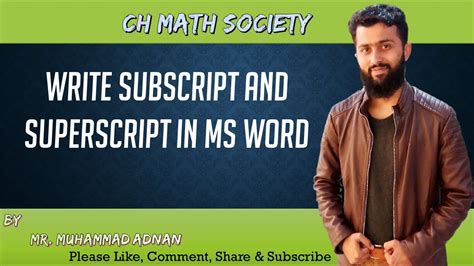 How To Write Subscript And Superscript In Ms Word Youtube