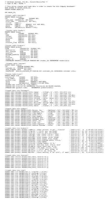solved use the sales company sql script file found in the