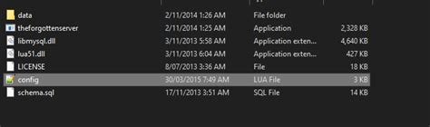 config lua not being read otland