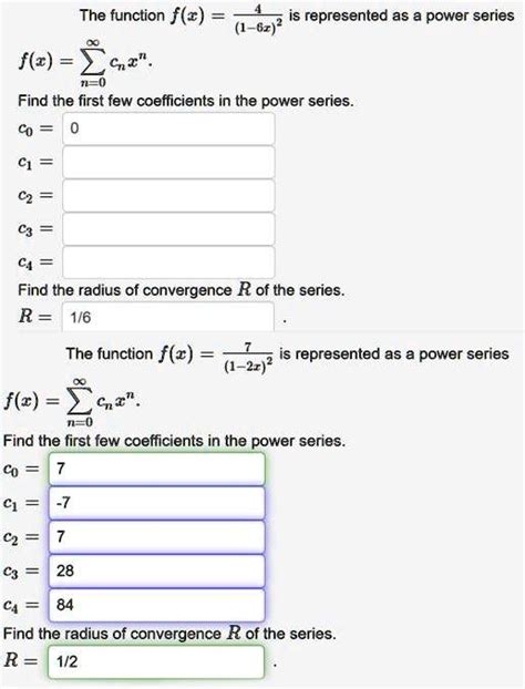 the function fc is represented as a power series 6x fz gz find the